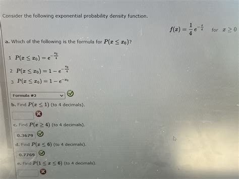 Solved Consider The Following Exponential Probability Density