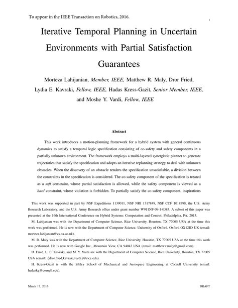 pdf iterative temporal planning in uncertain environments with partial satisfaction guarantees