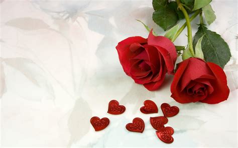 Free High Resolution Love Wallpaper Wp4001409 Two Red Roses And Heart