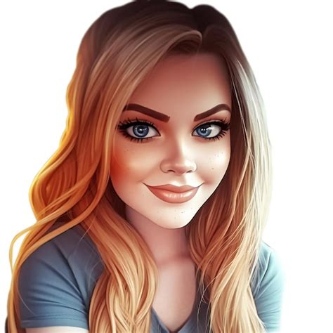 Premium Photo A Cartoon Of A Girl With Long Blonde Hair And Blue Eyes