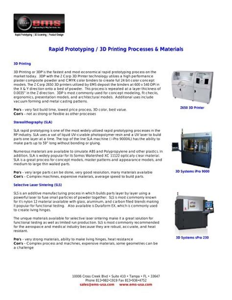 rapid prototype technologies overview pdf