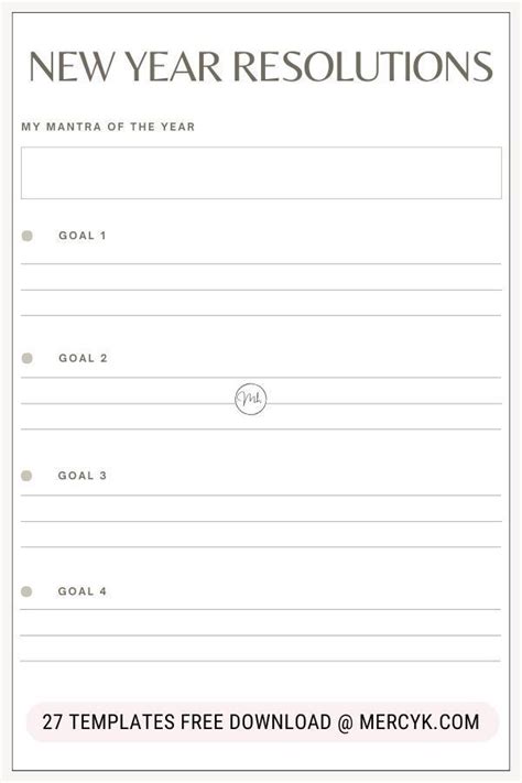 New Year Resolution Templates For A Goal Filled 2024 New Years