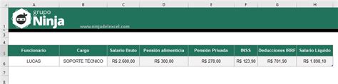Plantilla Para Calcular Salario L Quido En Excel Ninja Del Excel