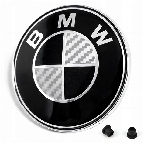 EMBLEMAT ZNACZEK LOGO BMW CARBON NA MASKĘ 82MM CZARNY 8132375 za 45 zł