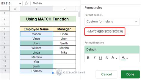 Highlight Cell If Value Exists In Another Column In Google Sheets
