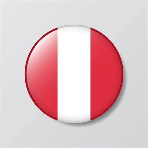 Glossy Button Circle Shaped Illustration Of Peru Flag 16881252 Vector