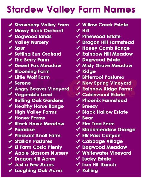 750 Stardew Valley Farm Names 2023 Name Guider