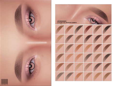 The Sims Resource Korean Style Thick Eyebrows N