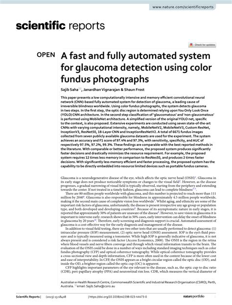 pdf a fast and fully automated system for glaucoma detection using color fundus photographs