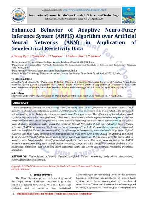pdf enhanced behavior of adaptive neuro fuzzy inference system anfis algorithm over