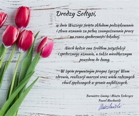 Życzenia burmistrza z okazji Dnia Sołtysa Serwis Informacyjny Gminy