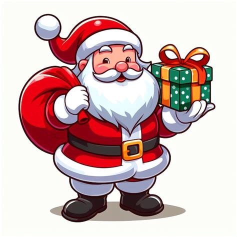 Regalo De Navidad De Santa Claus Vector Clip Art Con Regalos De Santa
