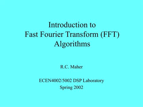 introduction to fast fourier transform ppt ppt