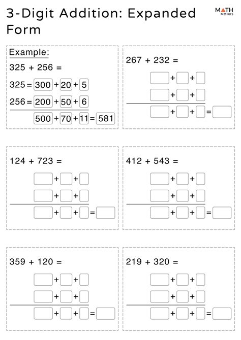 3 Digit Addition Worksheets With Answer Key