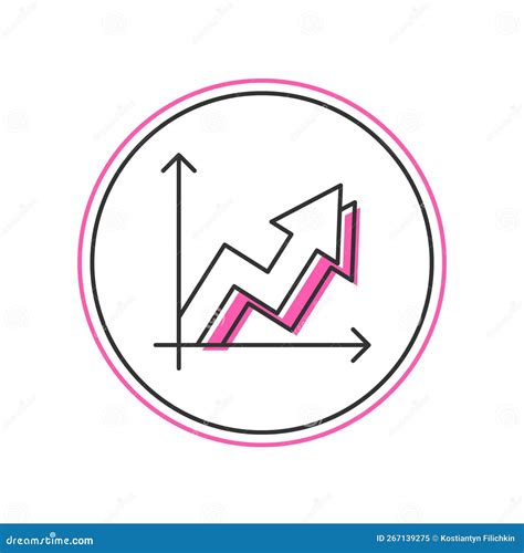 Esquema Relleno Icono De Aumento Del Crecimiento Financiero Aislado En