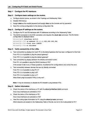Lab Configuring Ipv4 Static And Default Routes Fill Online Printable