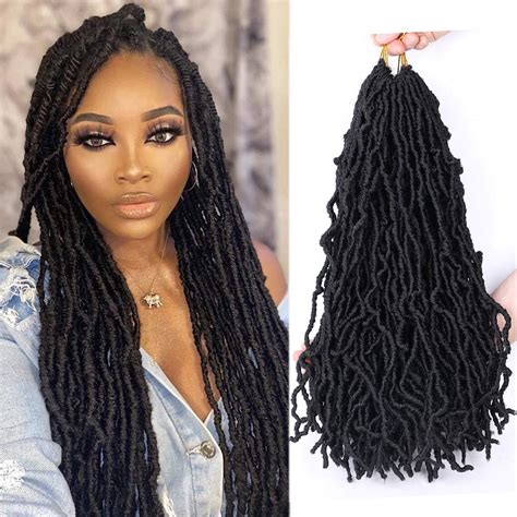 Flyteng Packs Wavy Faux Locs Crochet Hair Inch Crochet Braids Hair