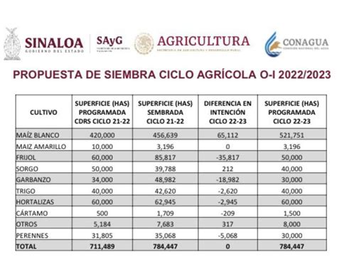 Sembrarán en Sinaloa más de 780 mil hectáreas durante el ciclo agrícola