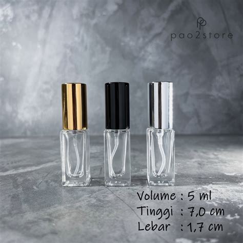 Jual Botol Spray 5ml Kaca TEBAL Model KOTAK Refillable Parfum Travel