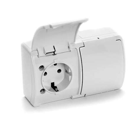 KOALA GNIAZDO PODWÓJNE z u 2x2P Z n t IP44 POPIEL Gniazda i