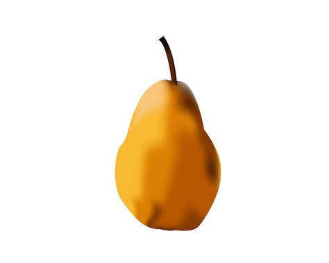 Pera Amarilla Aislada Sobre Fondo Blanco Vector Premium