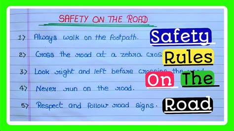 Safety Rule On The Road Road Safety Rule Safety Rules Road Safety