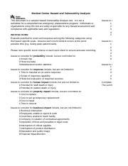 Hazard Vulnerability Analysis Week 4 Xlsx Medical Center Hazard And