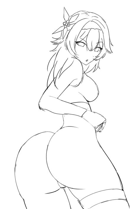 Zonen404 Eula Genshin Impact Genshin Impact Highres 1girl Ass Ass Focus Breasts Curvy