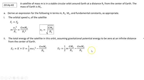 Ap Physics Universal Gravitation Example Youtube