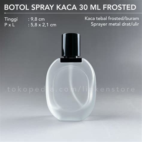 Jual Botol Parfum 30ml Spray Kaca Tebal FROSTED Doff Buram Oval Refill