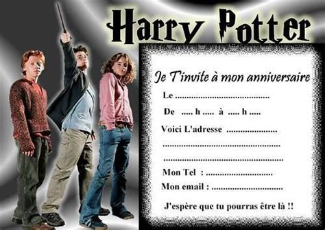 Arriba 69 Imagen Carte D Invitation Anniversaire Harry Potter Fr