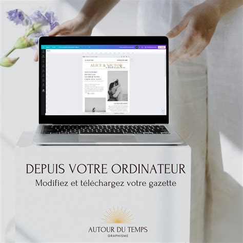 Gazette des mariés Journal de mariage en français à personnaliser et