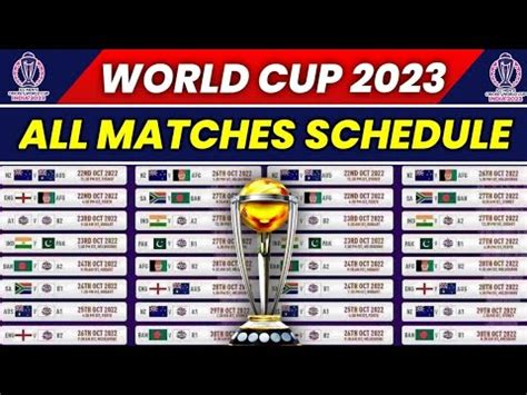 ICC 2023 World Cup Schedule Fixture Revealed Team India World Cup