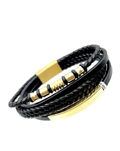 pulseras de hombre cuero y acero diseños originales y elegantes