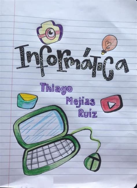 Portadas de informática ideas bonitas y fáciles imágenes dibujos