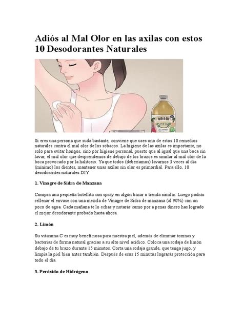 PDF Adiós Al Mal Olor en Las Axilas Con Estos 10 Desodorantes
