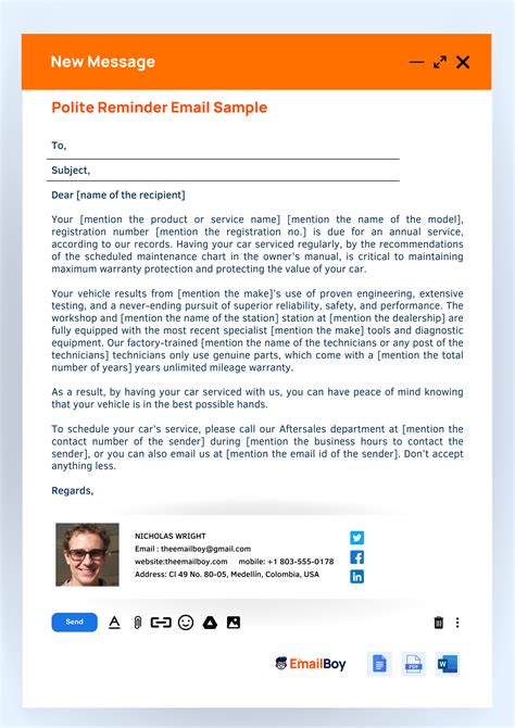 Polite Reminder Email Sample Templates Theemailboy