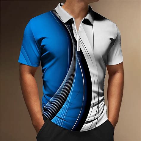 Męskie Polo z klapami Bluza polo Koszulka polo Koszula golfowa Gradient