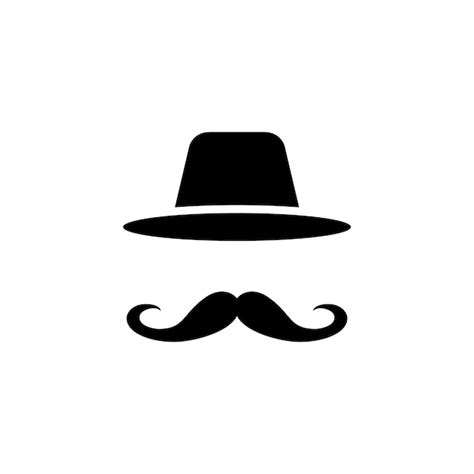 Sombrero con conjunto de ilustración de bigote Vector Premium