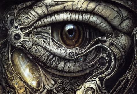 Biomechanical Eye Symmetrical Concept Art Intricate Stable Diffusion