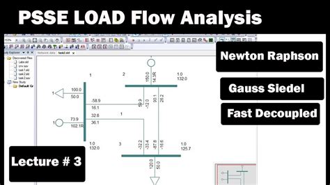 load flow analysis in psse software power flow analysis solution newton gauss siedel lecture