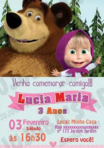 Arte Digital Convite Masha E O Urso mod7 à venda em Itapevi São Paulo