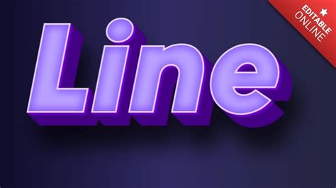 Line Purple Neon 3D Text Effect Generator
