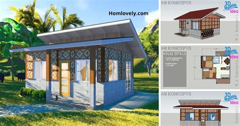 30 SQM Half Concrete Half Amakan House Design And Floor Plan