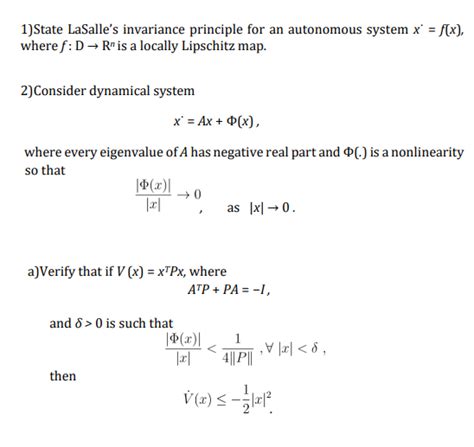 1 state lasalle s invariance principle for an