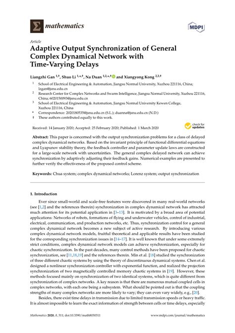 pdf adaptive output synchronization of general complex dynamical network with time varying delays
