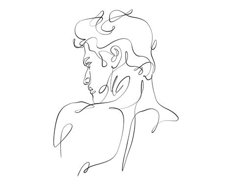 Male One Line Drawing Portraits Behance
