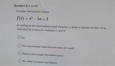 solved question 3 1 point consider the function below