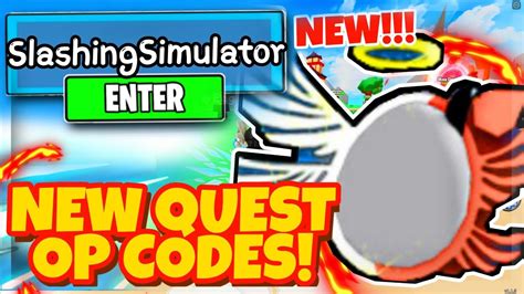 All Secret New Quests Update Op Codes For Slashing Simulator Codes