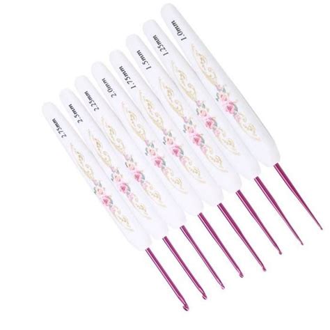Fdit Outils d aiguille à tricoter Lot de 8 crochets en aluminium avec